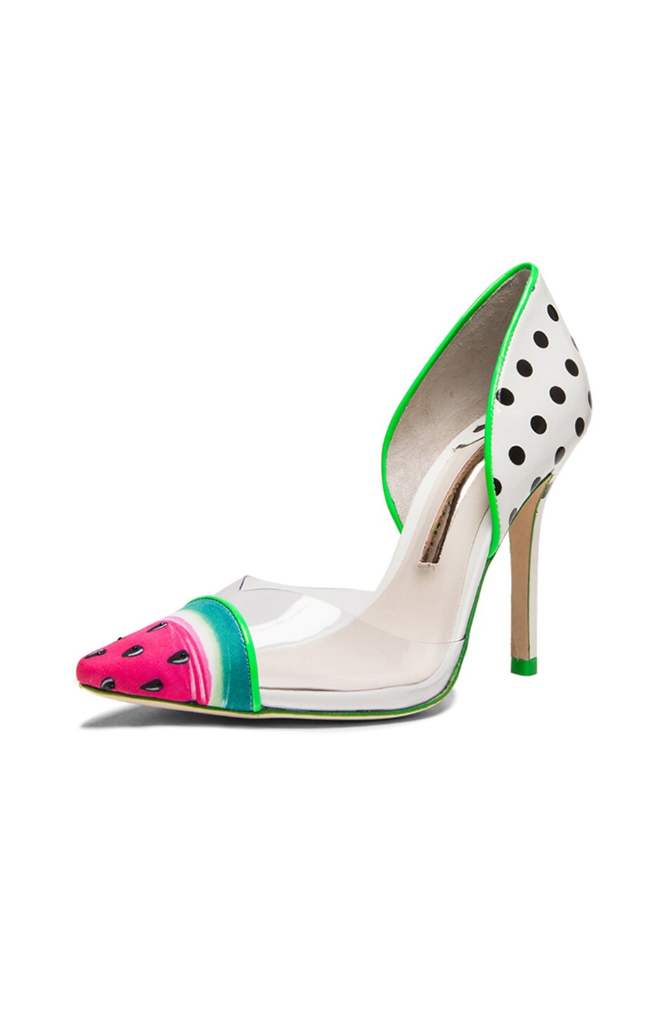 Sophia Webster Jessica Watermelon Patent Leather Heels in Black & White ...