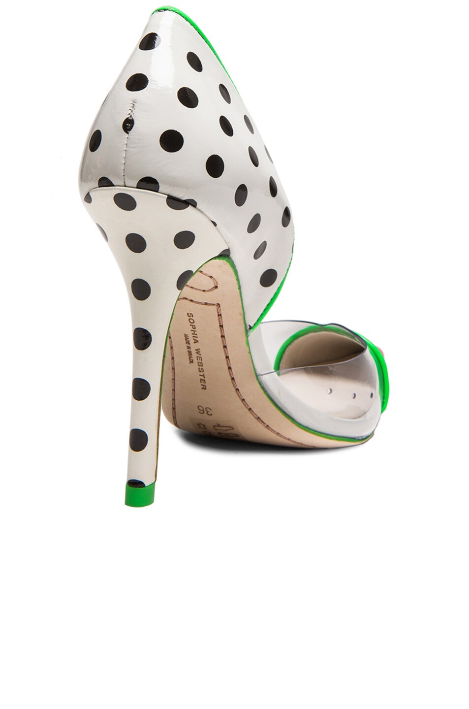 Sophia Webster Jessica Watermelon Patent Leather Heels in Black & White ...