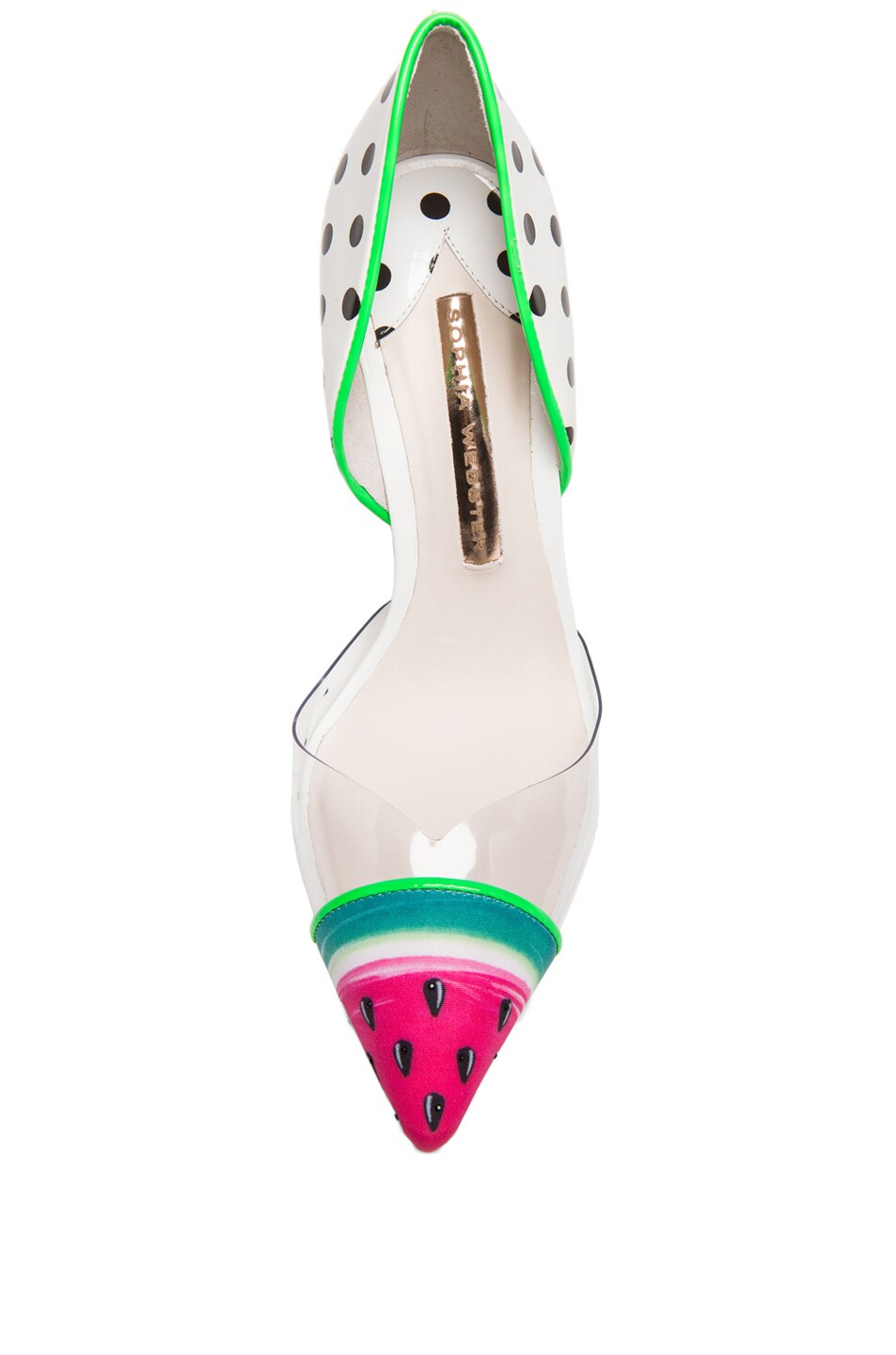 Sophia Webster Jessica Watermelon Patent Leather Heels in Black & White ...