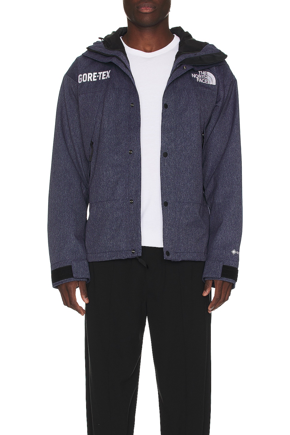 The North Face Gtx Mountain Jacket in Denim Blue & Tnf Black | FWRD