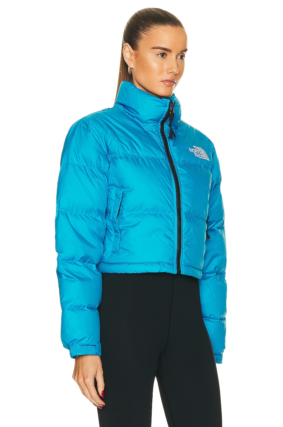 The North Face Nuptse Short Jacket in Acoustic Blue | FWRD