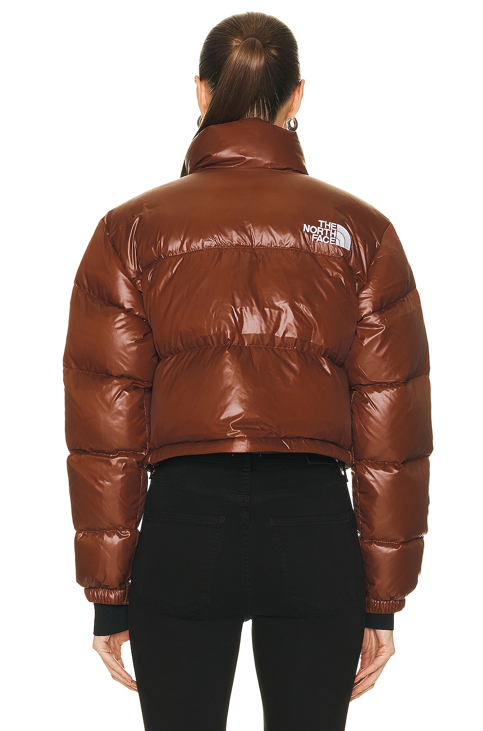 The North Face Nuptse Short Jacket in Dark Oak | FWRD