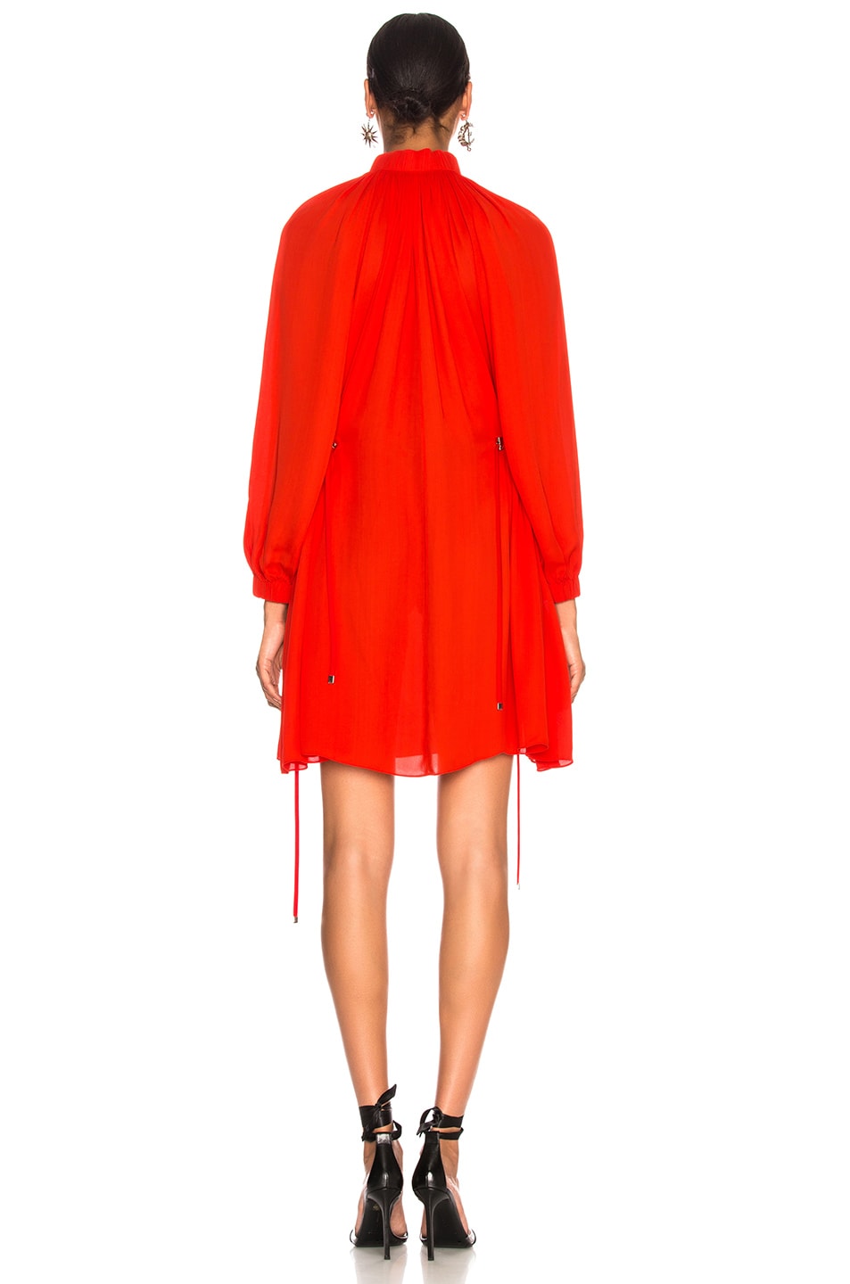 Tibi Viscose GGT Short Drawstring Hem Dress in Red | FWRD