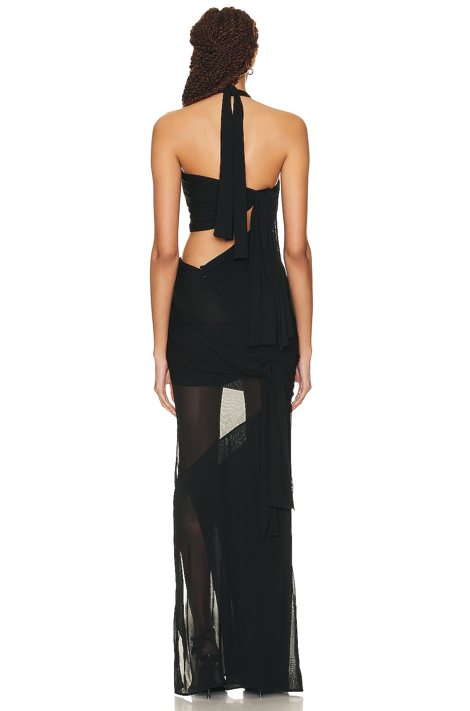 TOM FORD Transparent Cut Out Halter Neck Evening Dress in Black | FWRD