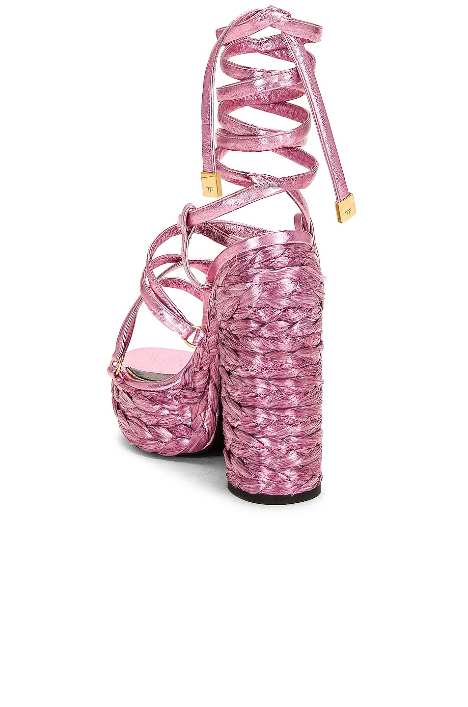 TOM FORD Maxi Rope Ankle Wrap Platform Sandal in Light Pink | FWRD