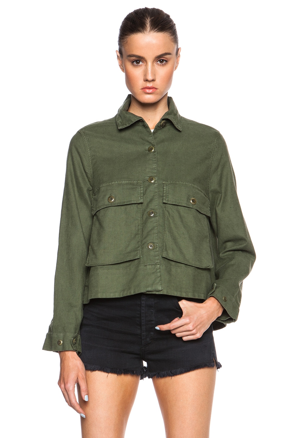 The Great Swingy Army Jacket in Beat Up Army | FWRD