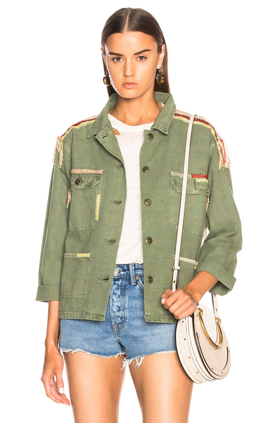 The Great Sergeant Embroidered Jacket in Worn Army | FWRD