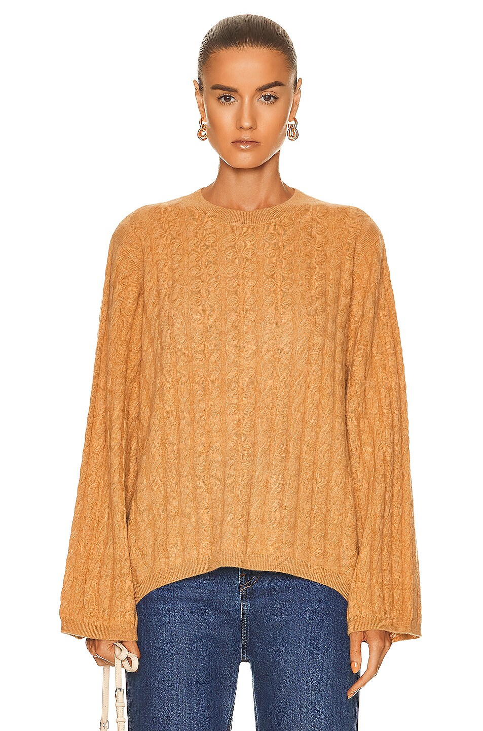 Toteme Cashmere Cable Knit Sweater in Pollen | FWRD
