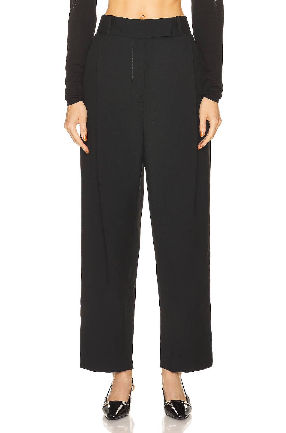 Toteme Deep Pleat Trousers in Black | FWRD