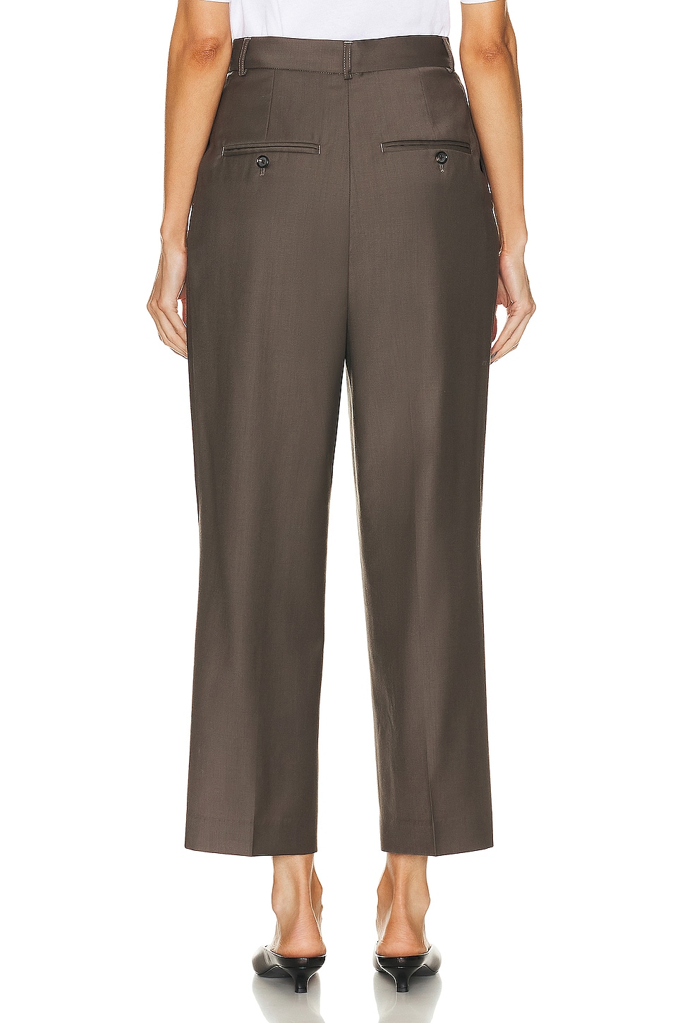 Toteme Double Pleated Cropped Trouser in Ash | FWRD