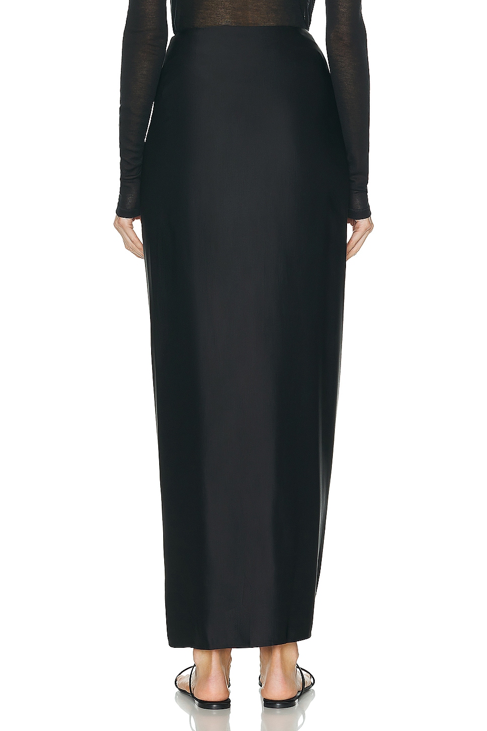 Toteme Satin Knot Skirt in Black | FWRD