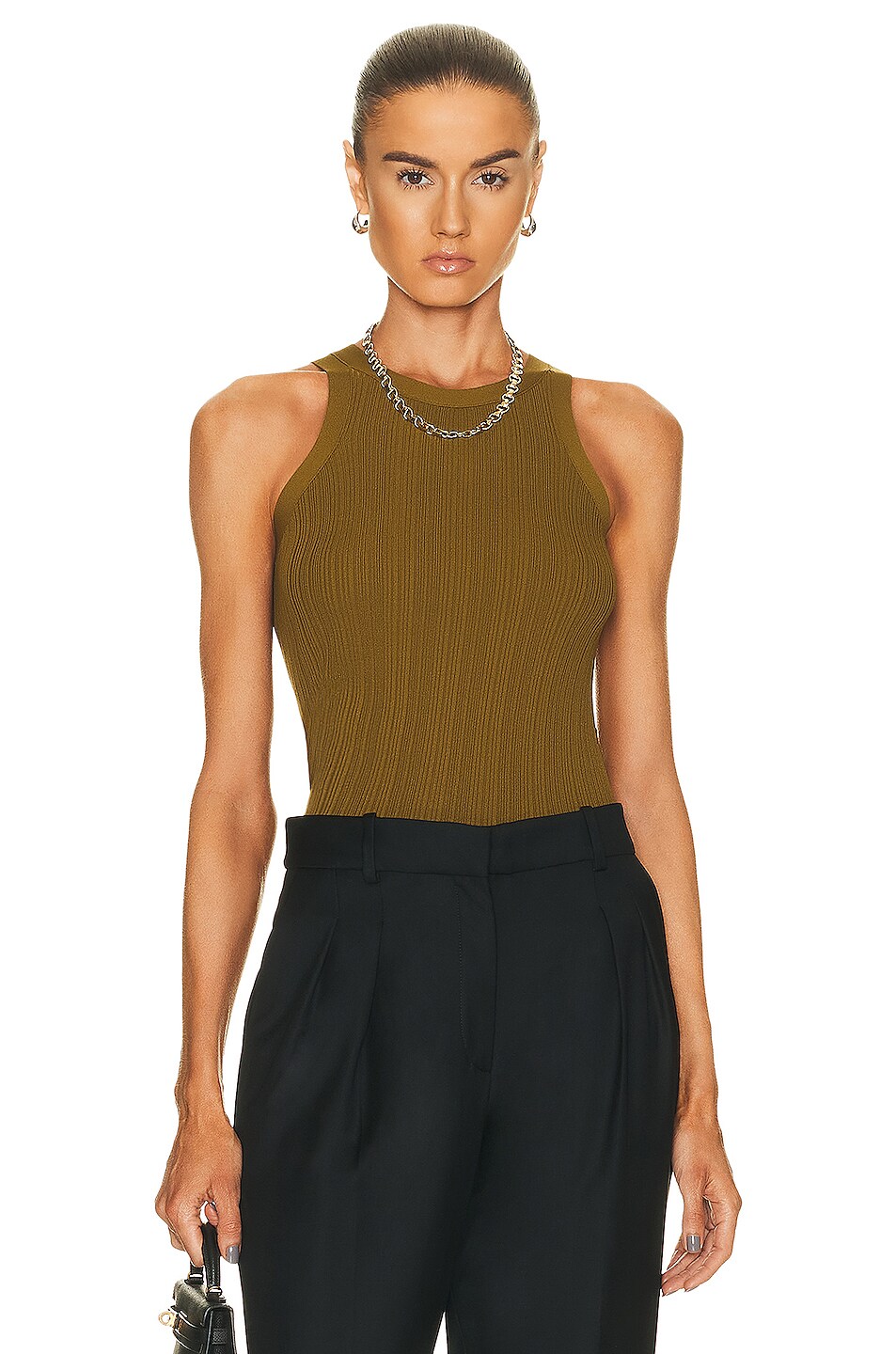 Toteme Seamless Rib Tank Top in Olive | FWRD