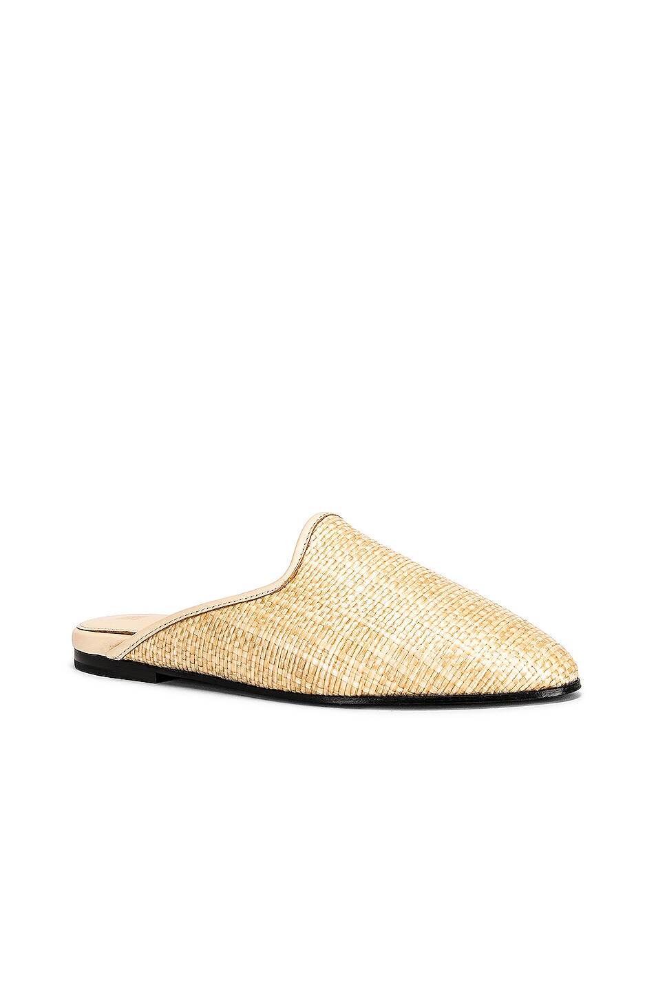 Toteme The Raffia Slipper Flat in Light Beige | FWRD