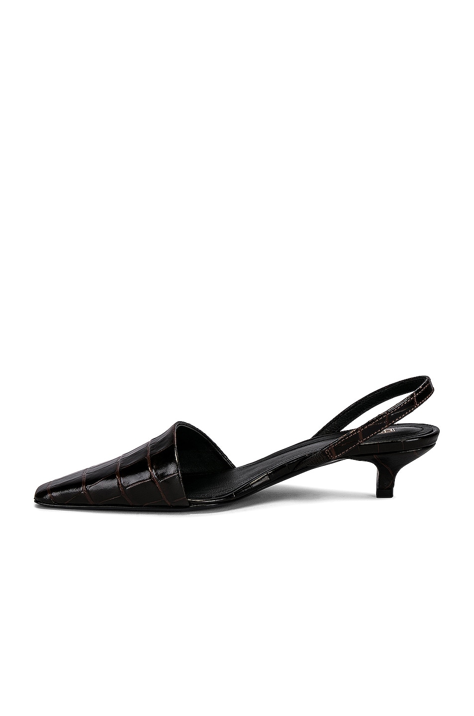 Toteme The Slingback Mule Heel in Dark Brown Croco | FWRD