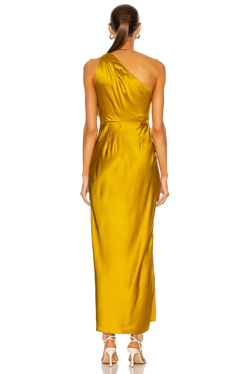 The Sei Asymmetric Draped Dress in Cider | FWRD