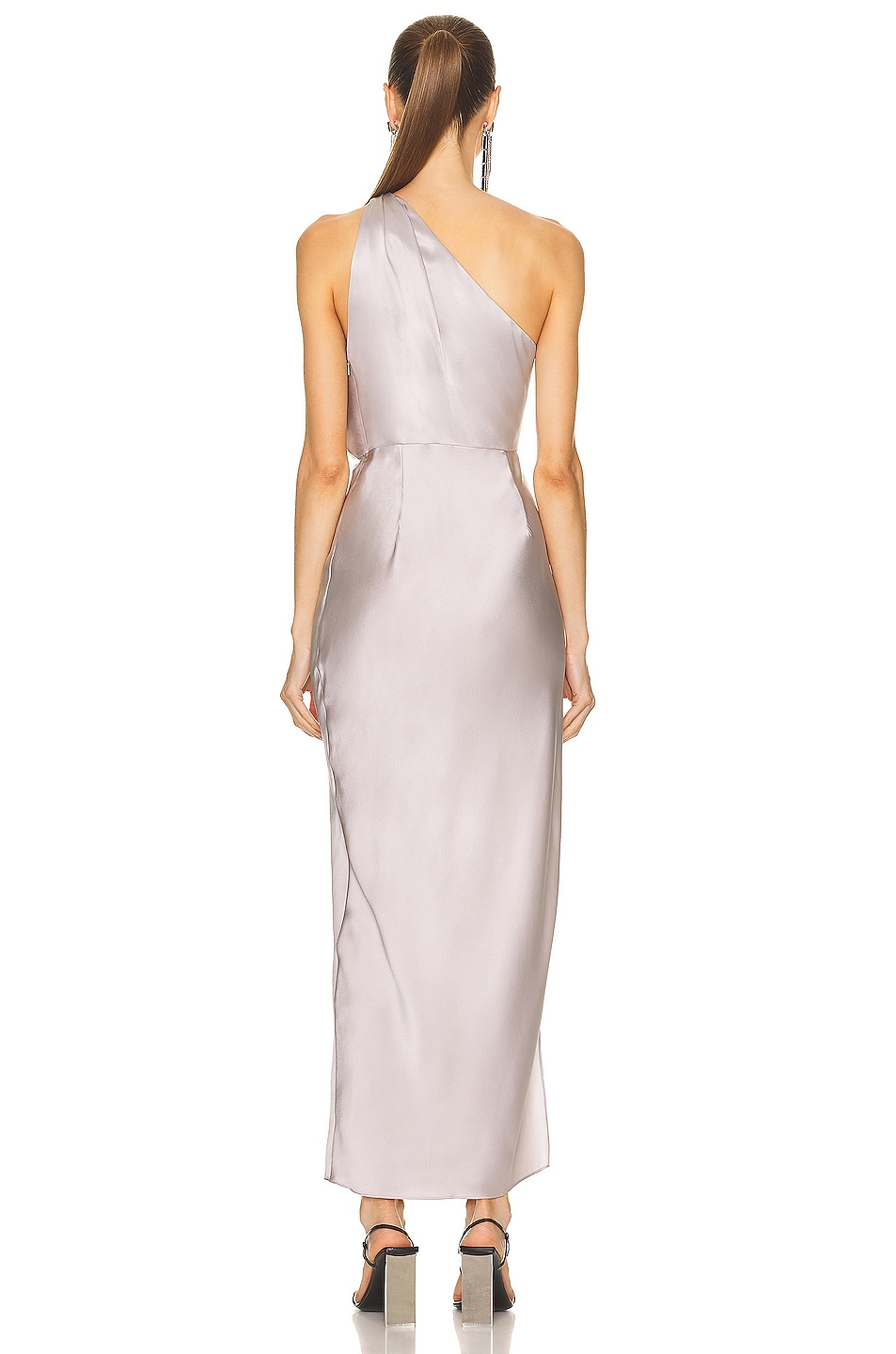 The Sei for FWRD Asymmetrical Drape Dress in Platinum | FWRD