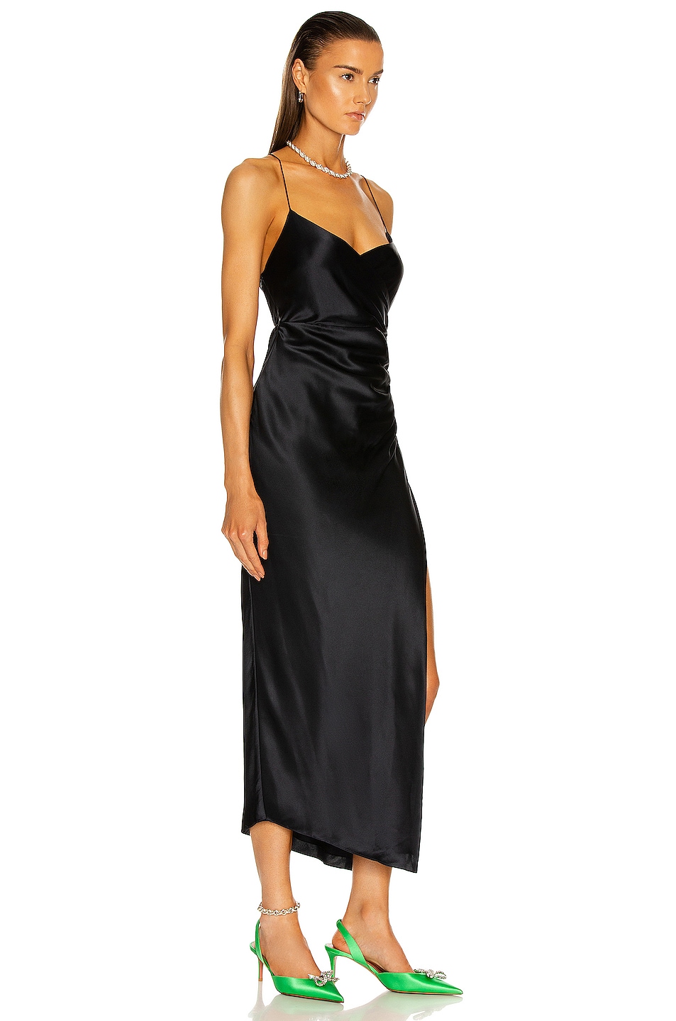 The Sei Strappy Gathered Dress in Ink | FWRD
