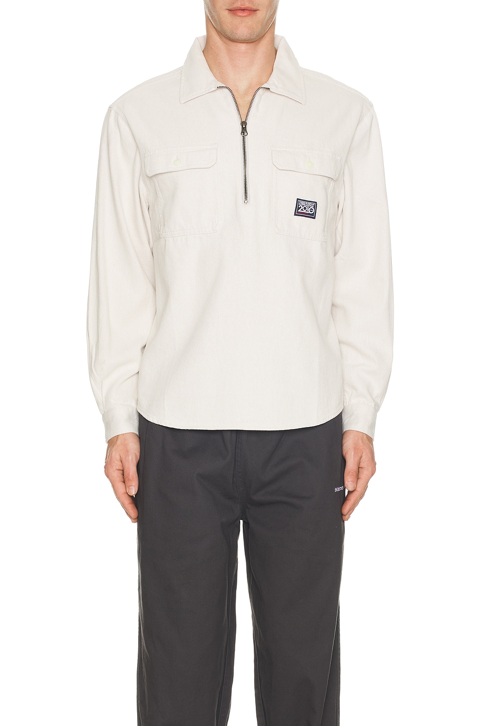 thisisneverthat Half Zip Shirt in Ivory | FWRD