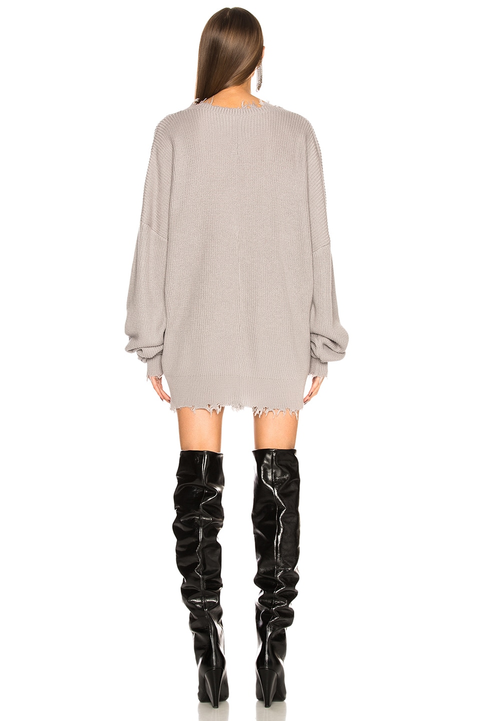 Unravel Oversized Crewneck Rib Knit Sweater in Ice Grey | FWRD