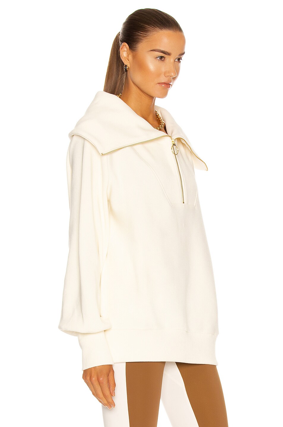 Varley Vine Half Zip Sweatshirt in Ivory | FWRD