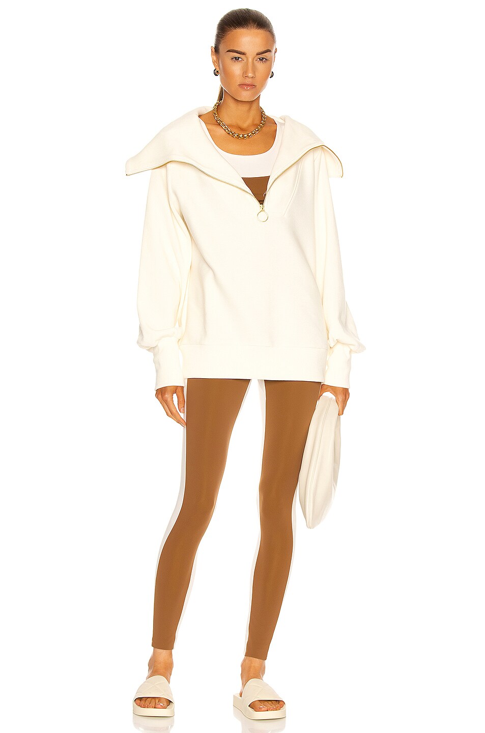 Varley Vine Half Zip Sweatshirt in Ivory | FWRD