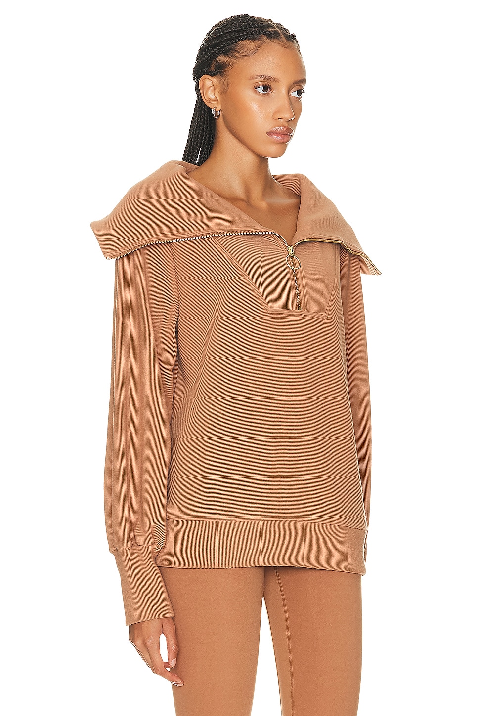 Varley Vine Half Zip Sweater in Rawhide | FWRD
