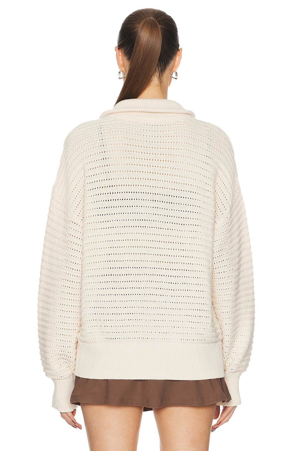 Varley Tara Half Zip Knit Sweater in Whitecap Grey | FWRD