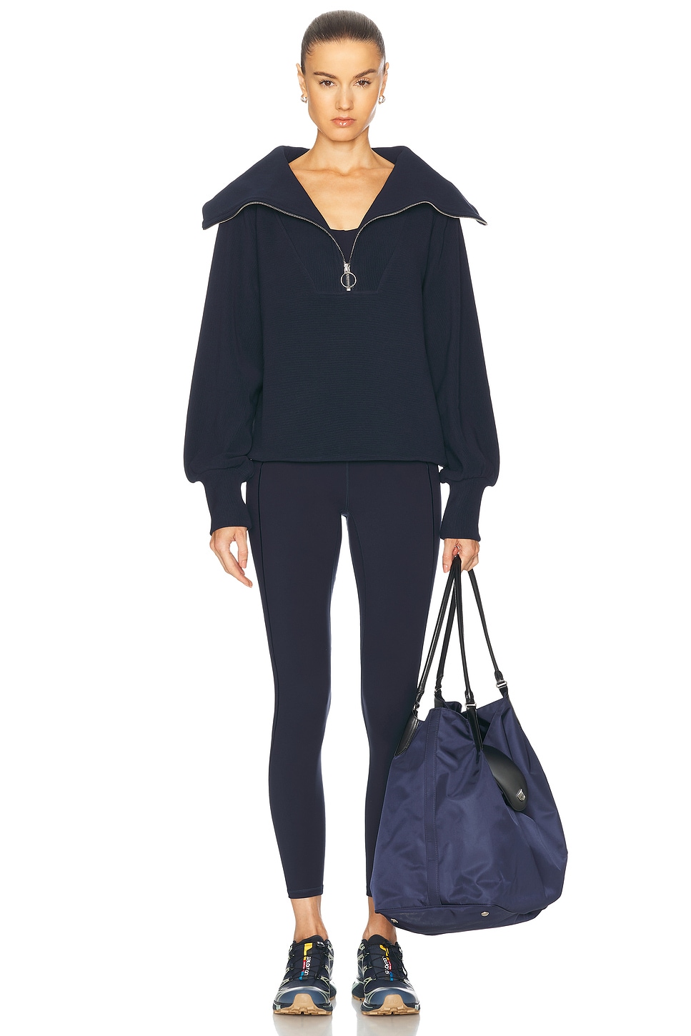 Varley Vine Half Zip Sweater in Dark Sapphire | FWRD