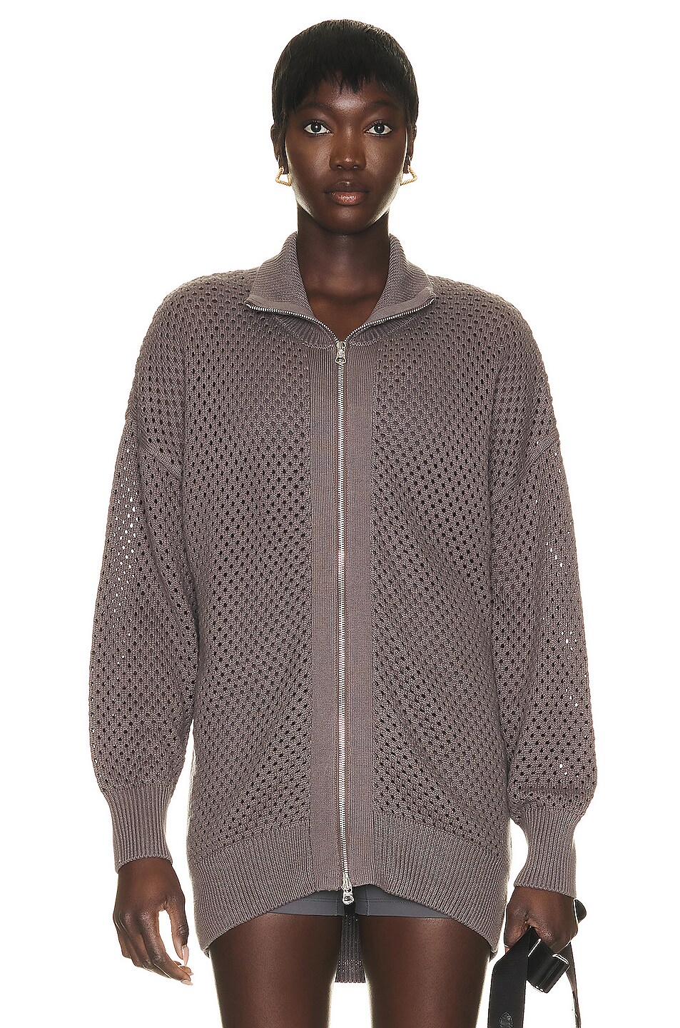 Varley Cassady Knit Jacket in Deep Charcoal | FWRD