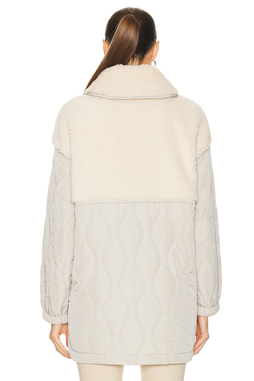 Varley Derry Quilt Sherpa Jacket in Dove & Sandshell | FWRD