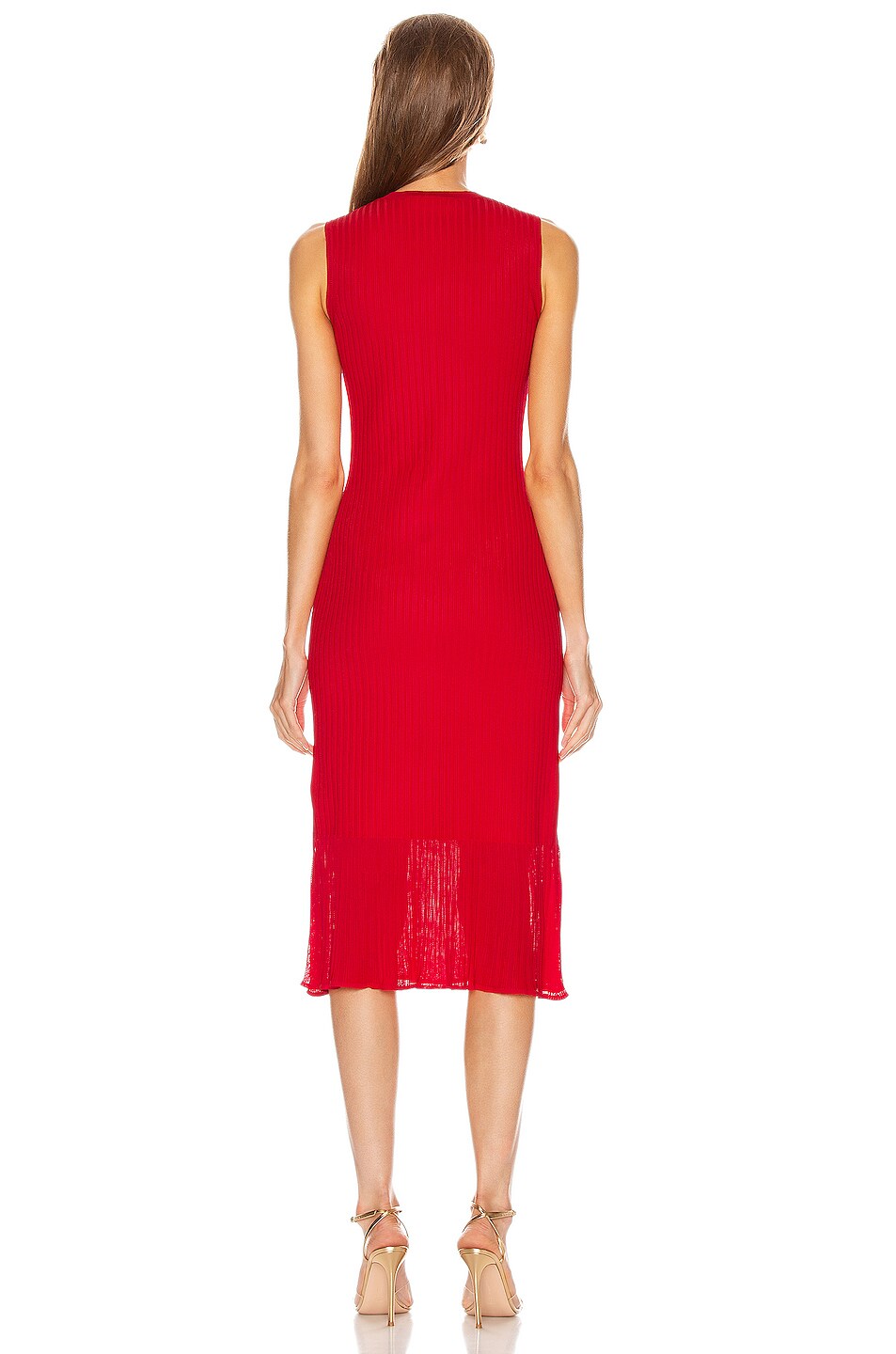 Victoria Beckham Sleeveless Fitted Dress in Bright Red | FWRD