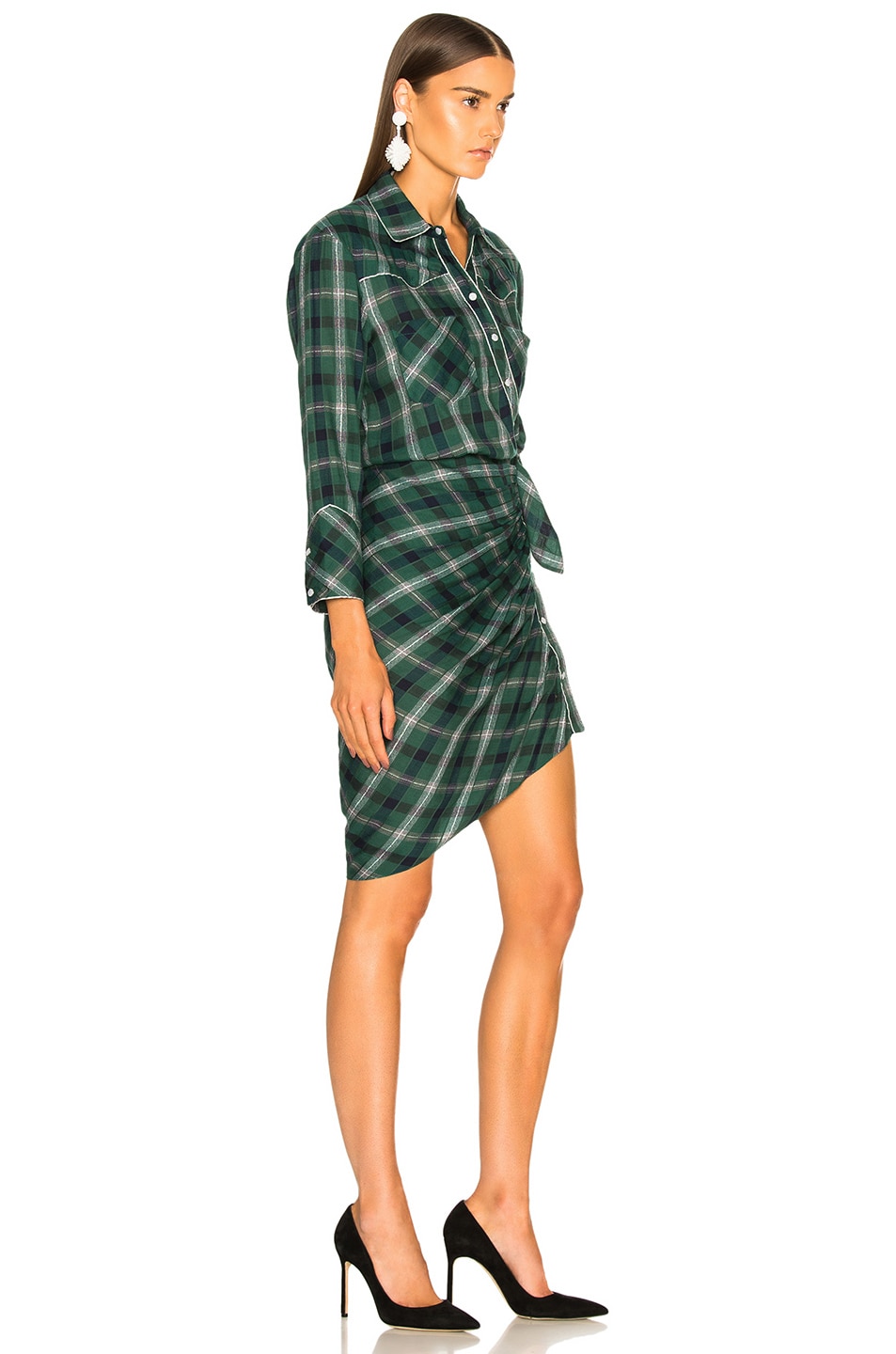 Veronica Beard Sierra Dress in Green & Silver | FWRD