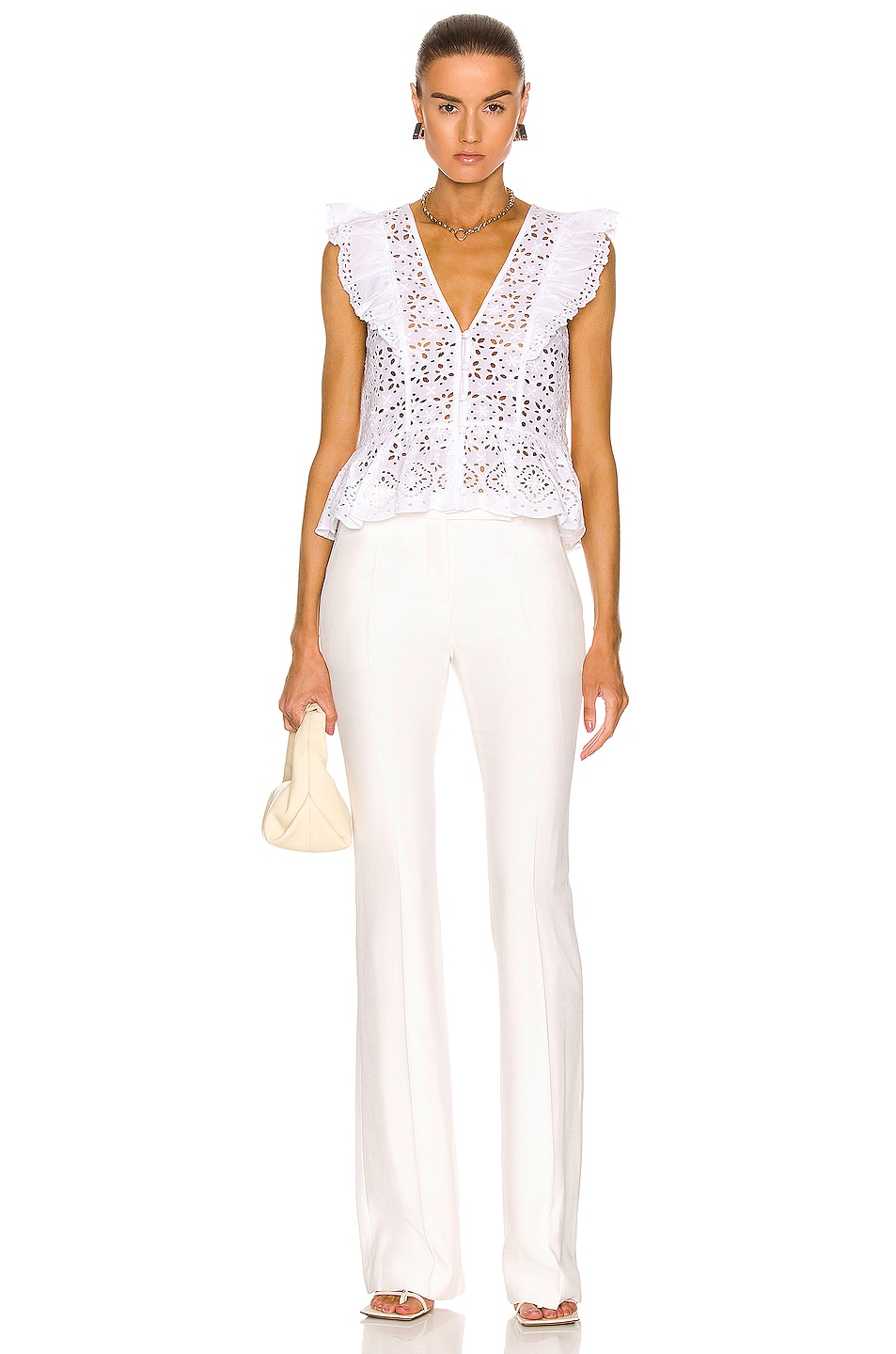 Veronica Beard Araya Top in White | FWRD