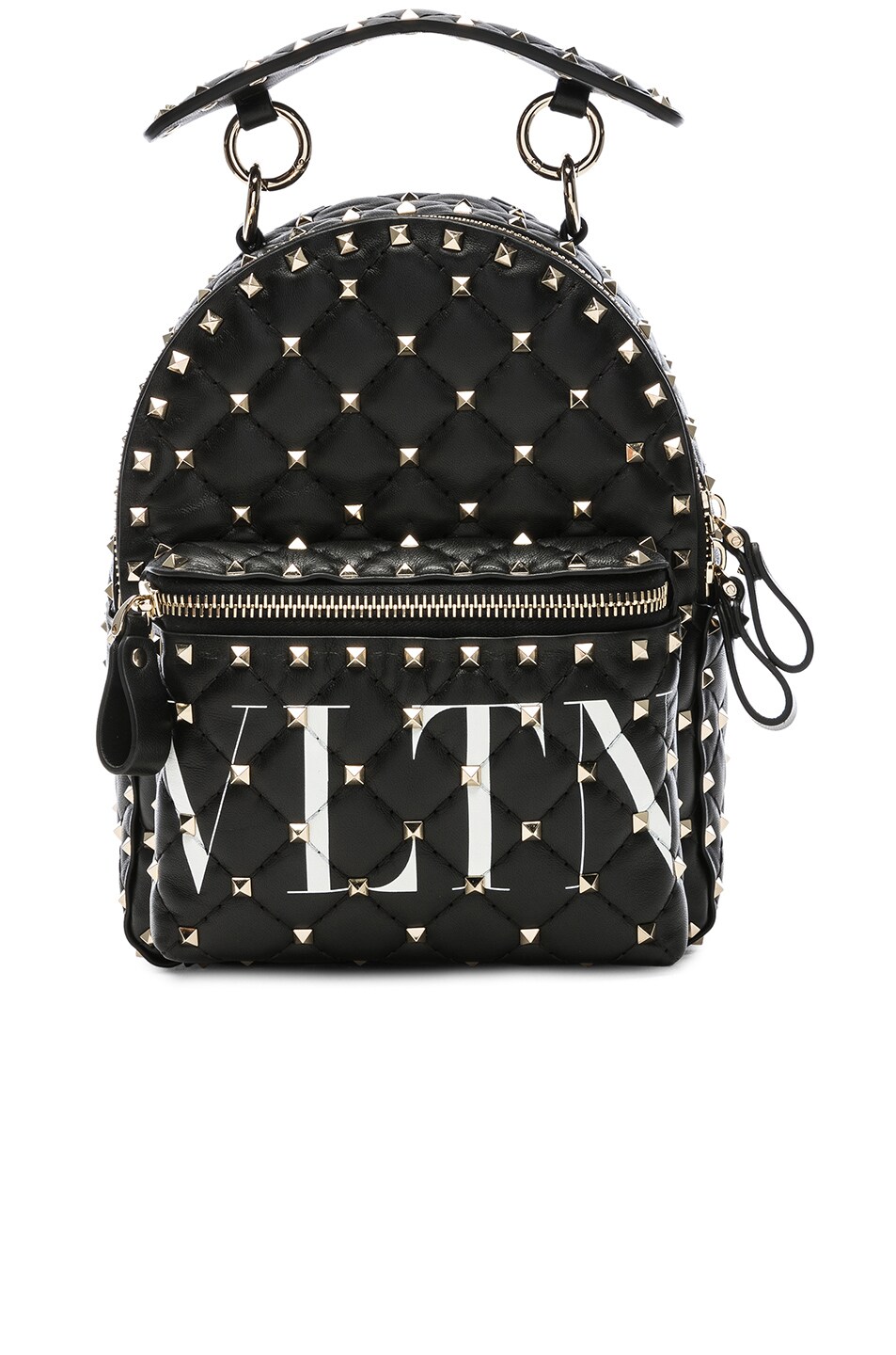 Valentino Garavani Mini VLTN Spike It Backpack in Black & Optic White ...
