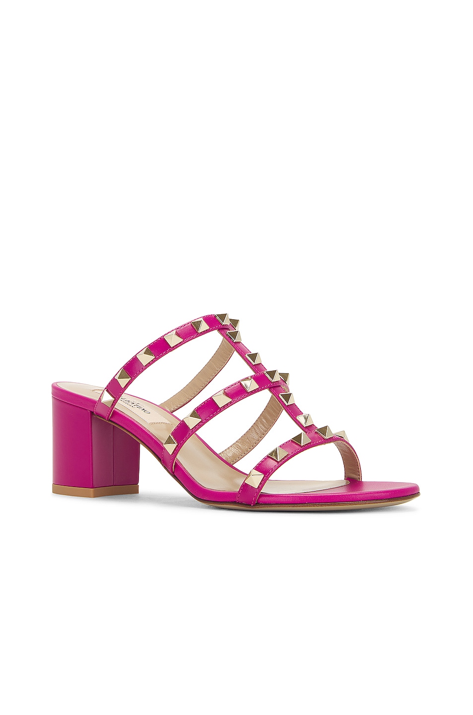 Valentino Garavani Rockstud Slides in Rose Violet | FWRD