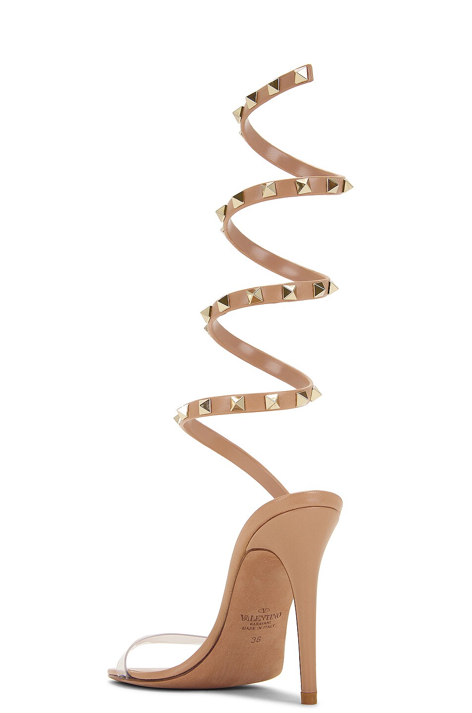 Valentino Garavani Wrap Around Rockstud Sandal in Transparent & Rose ...