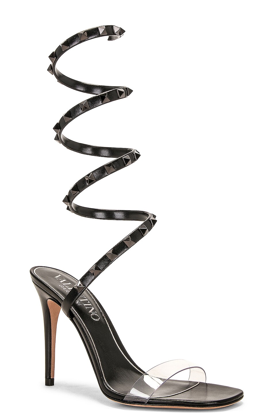 Valentino Garavani Wrap Around Rockstud in Transparent & Nero | FWRD