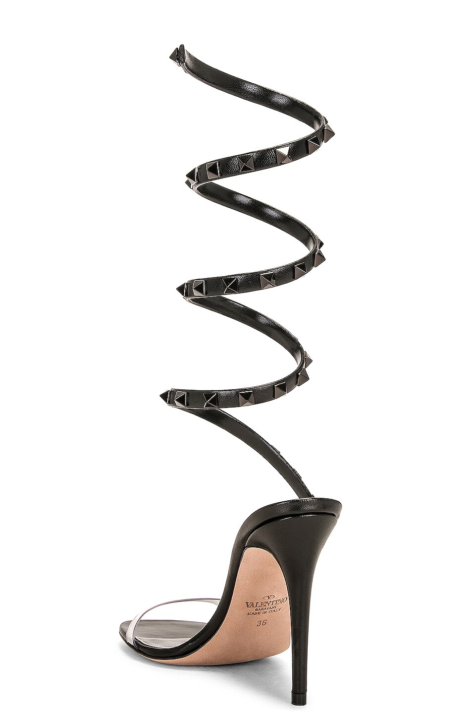 Valentino Garavani Wrap Around Rockstud in Transparent & Nero | FWRD