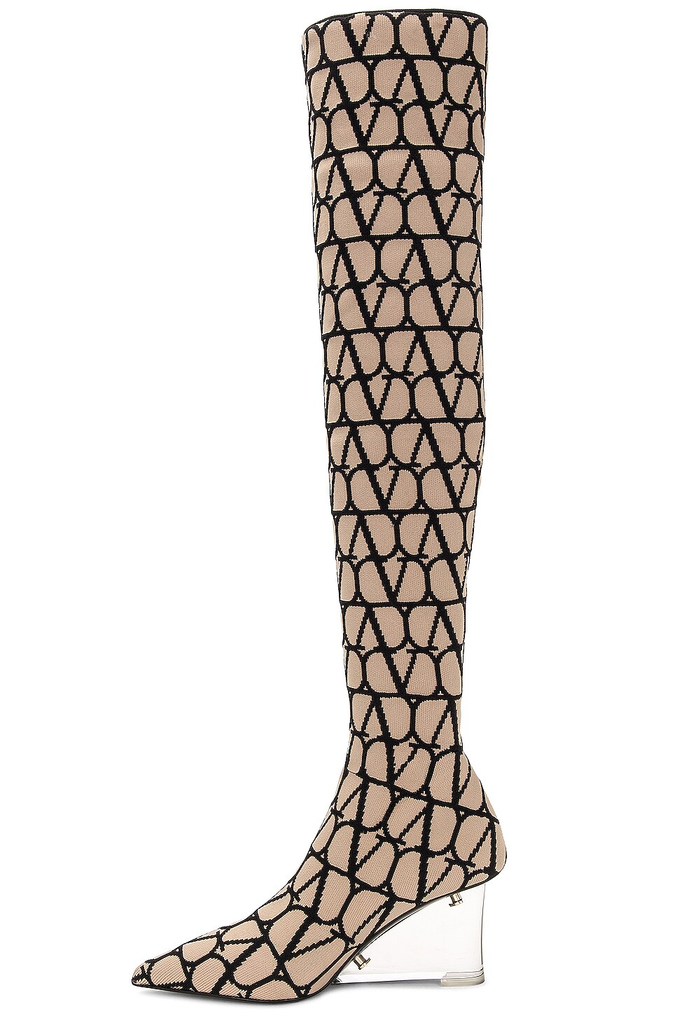 Valentino Garavani Iconographe Over The Knee Boot in Naturale, Nero ...
