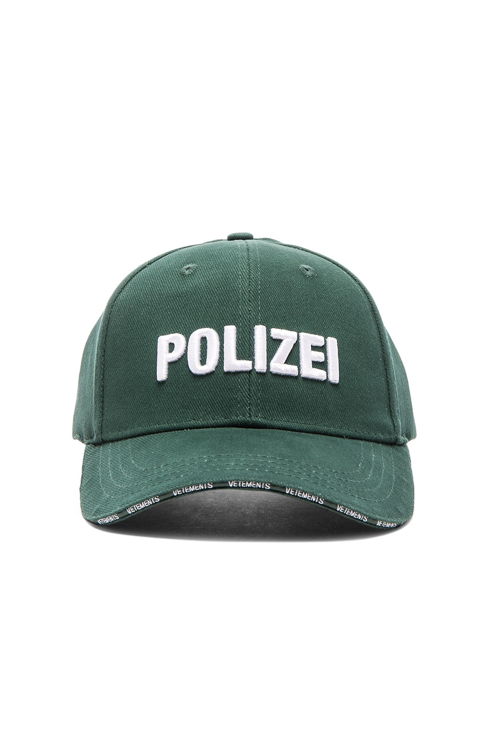VETEMENTS Racing Polizei Cap in Green | FWRD