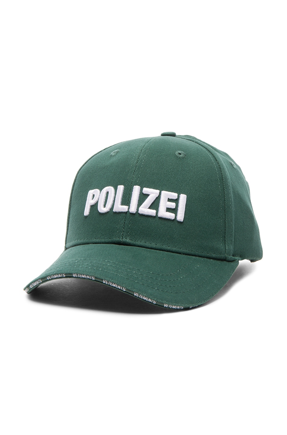 VETEMENTS Racing Polizei Cap in Green | FWRD