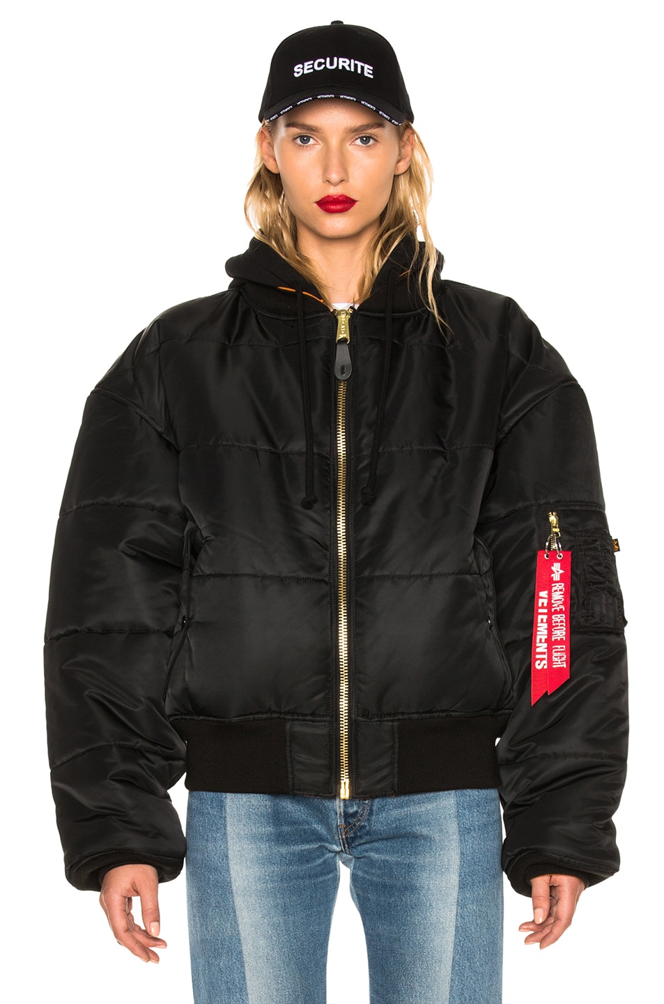 VETEMENTS x Alpha Industries Reversible Bomber Jacket in Black & Orange ...