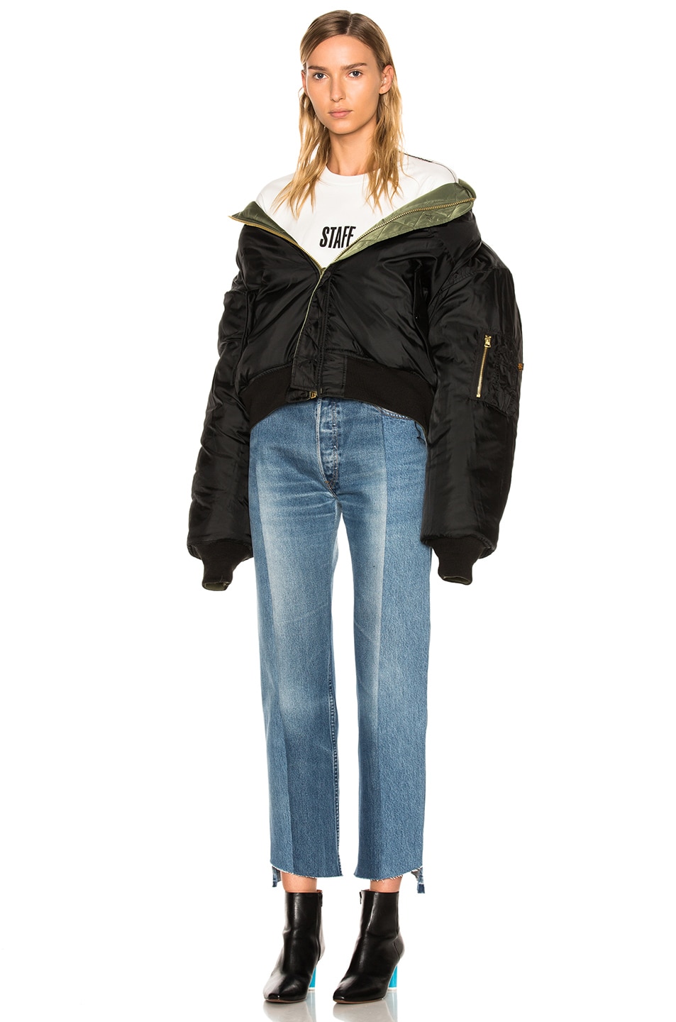 VETEMENTS x Alpha Industries Reversible Bomber Jacket in Green & Black ...