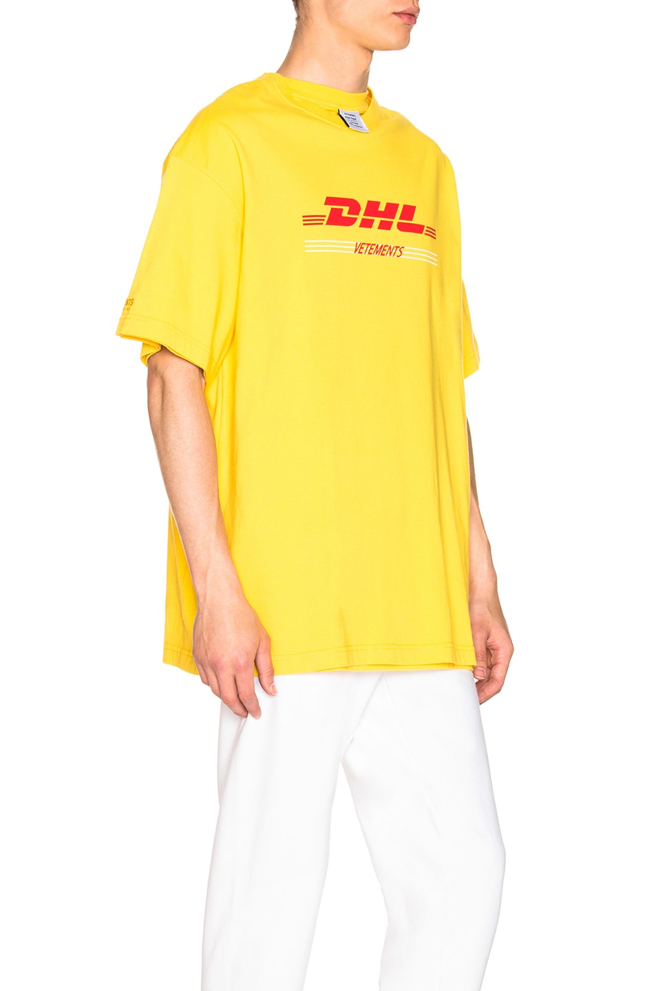 VETEMENTS DHL Double Tee in Yellow | FWRD