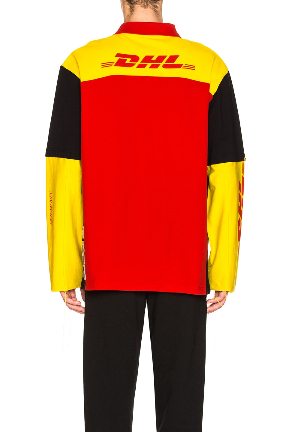 VETEMENTS DHL Long Sleeve Polo in Yellow | FWRD