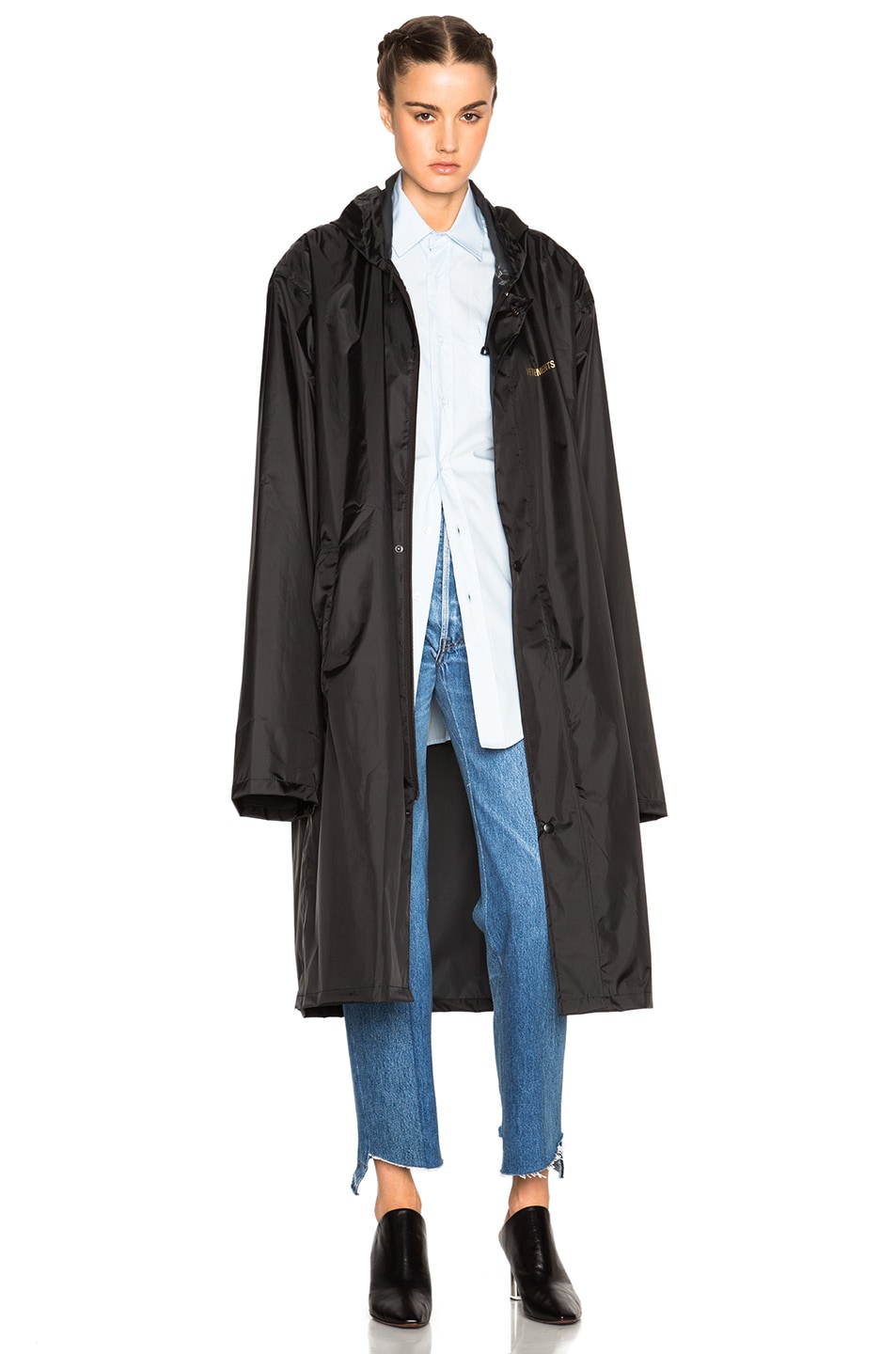 VETEMENTS Rain Coat in Black | FWRD