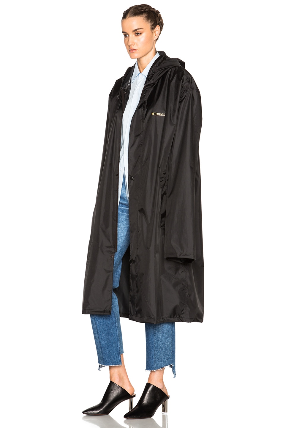 VETEMENTS Rain Coat in Black | FWRD