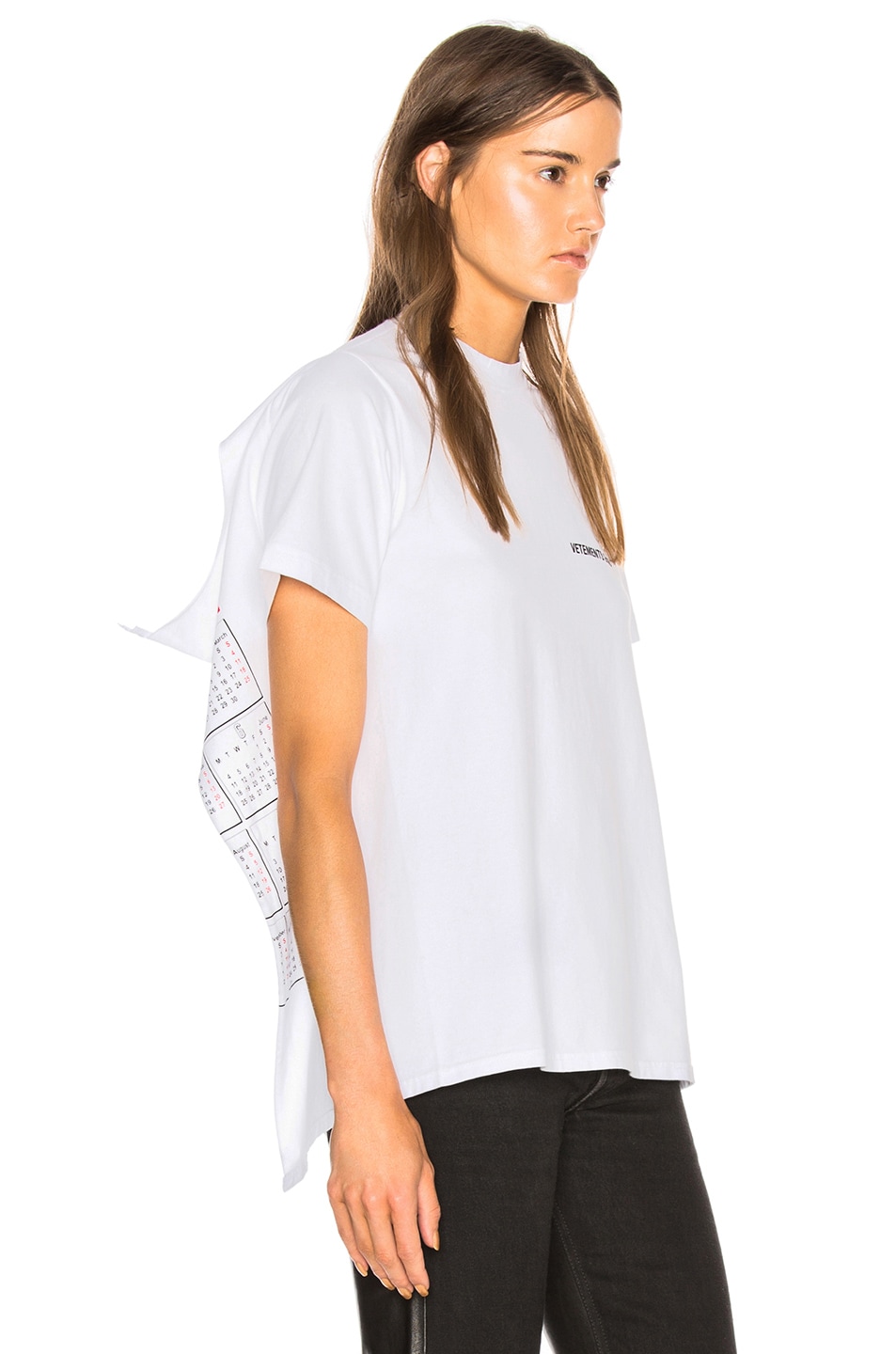 VETEMENTS Open Back Graphic Tee in White | FWRD