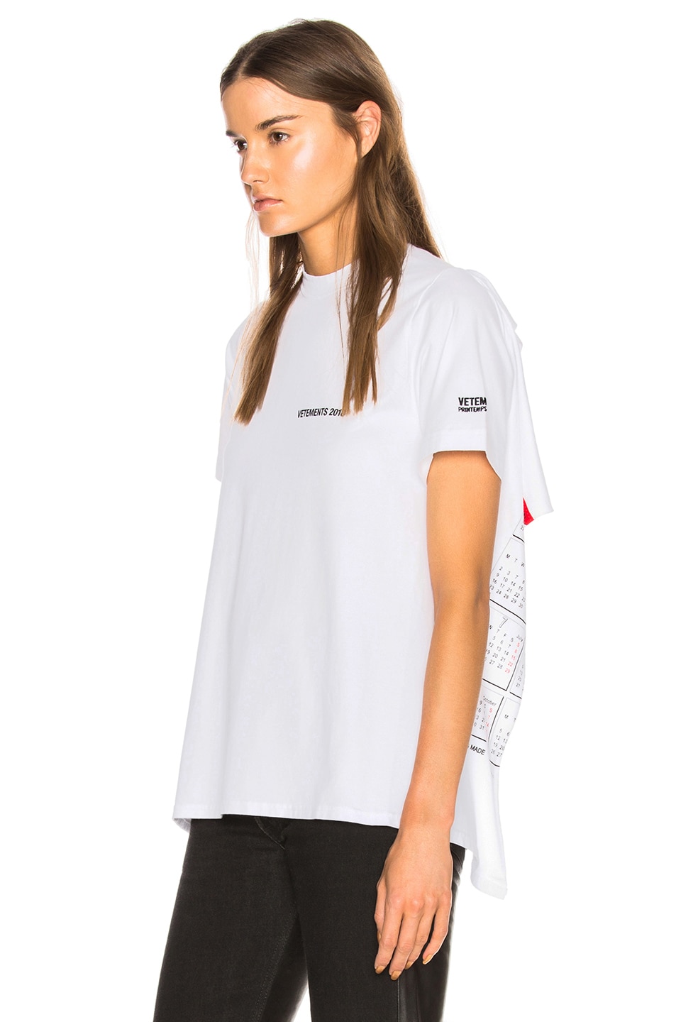 VETEMENTS Open Back Graphic Tee in White | FWRD