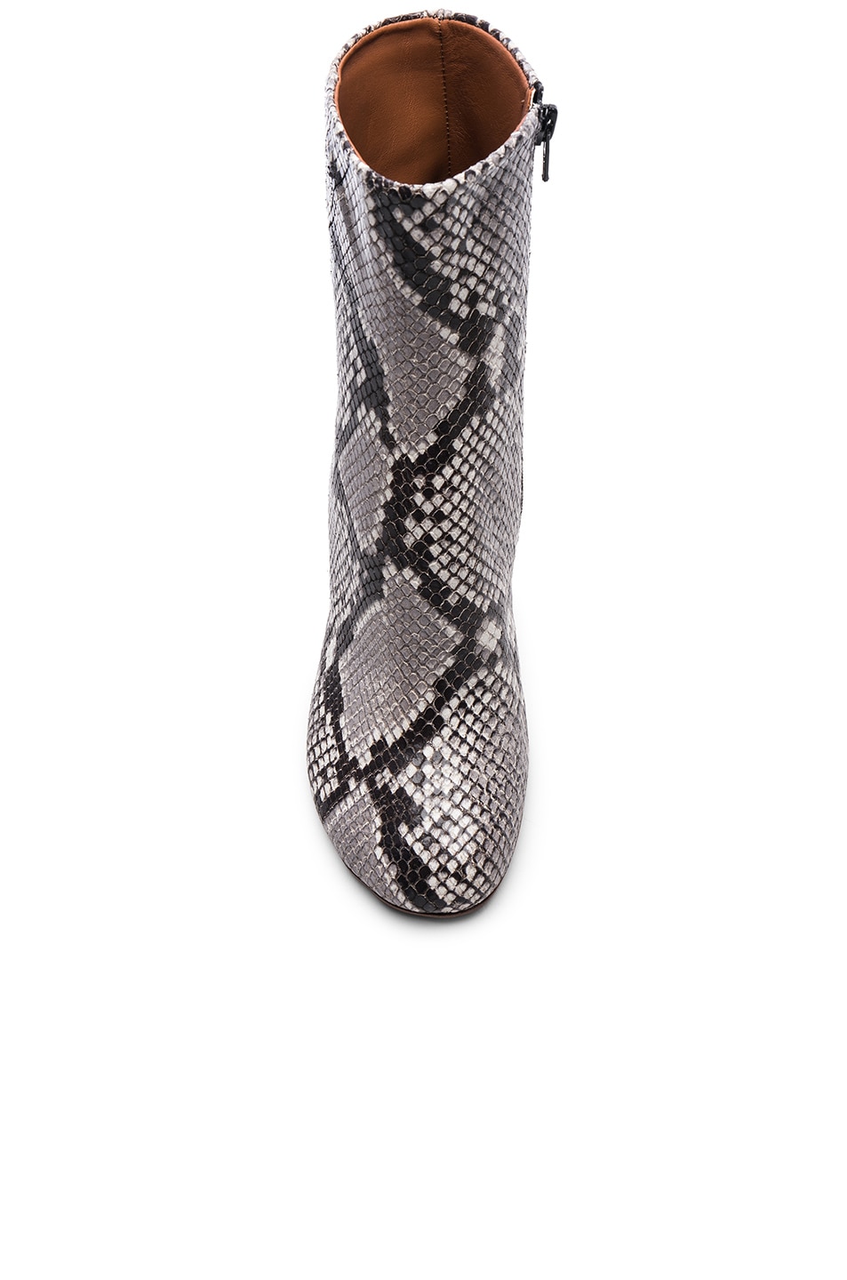 VETEMENTS Python Embossed Ankle Toe Boots in Python & Light Blue | FWRD